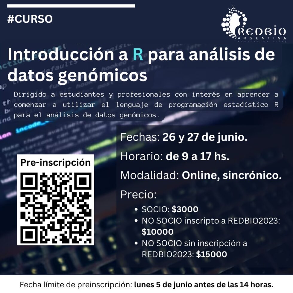 Curso Introducción a R para análisis de datos genómicos – Redbio Argentina